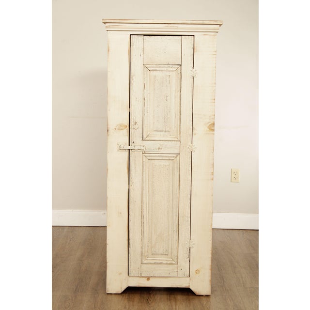 Late 20th Century Farmhouse Style White Painted Pine Pantry Cabinet ...
