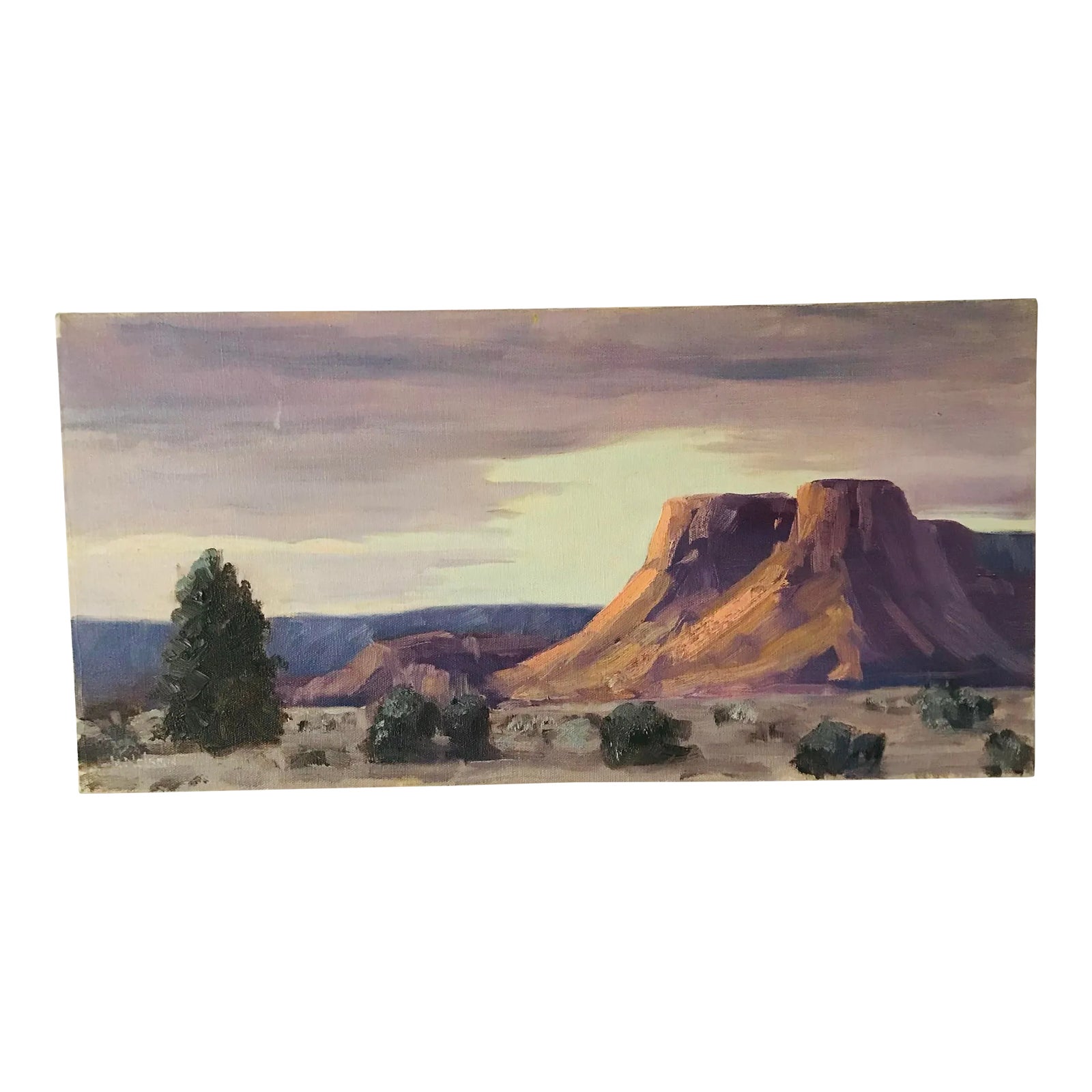 Unframed Arizona Desert Sunrise Over a Mesa Landscape Oil Painting by ...