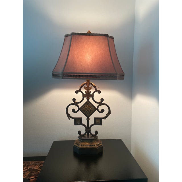 Fine Arts Castile Table Lamp in Antique Iron Finish | Chairish
