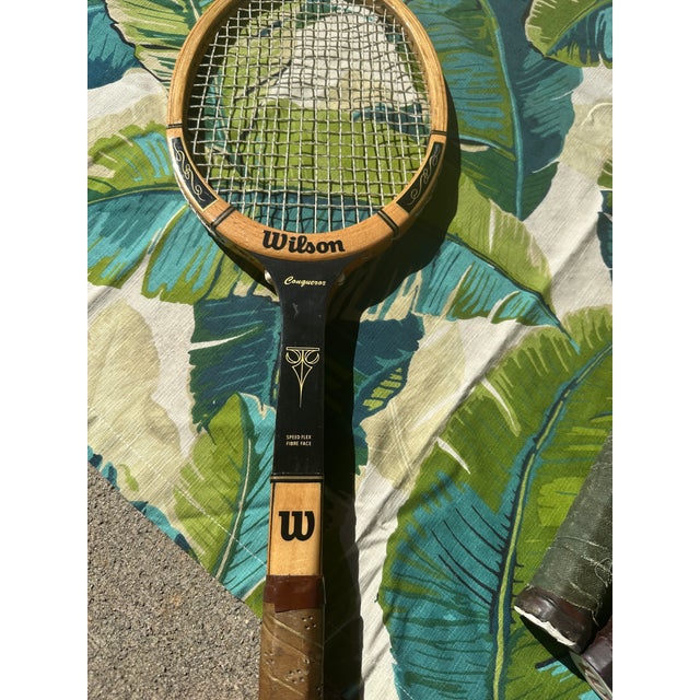 Collection of Vintage Wooden Wilson Tennis Rackets With Zephyr Press ...