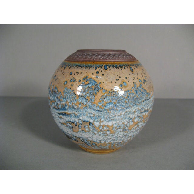 Mid 20th Century Vintage Roland Breton Spherical Vase in Polychrome ...