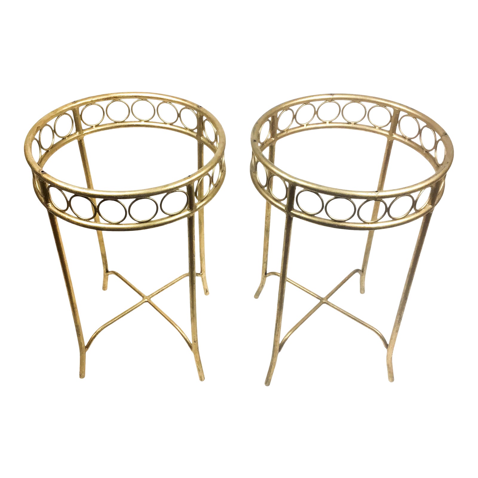 Gold Metal Table Bases - a Pair | Chairish