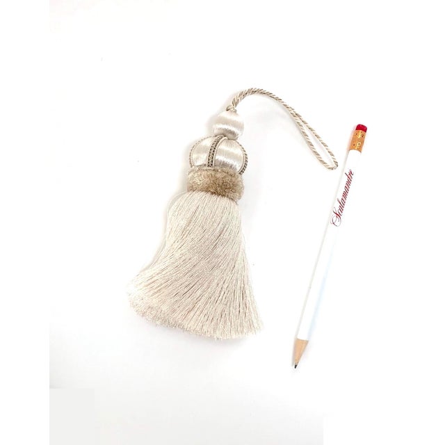 Ivory Key Tassel With Cut Ruche - Tassel Height 5.75" | Chairish