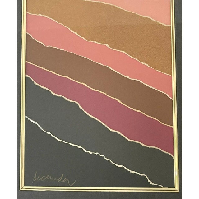 1980s Torn Paper Collage Mixed Media Art by Arthur Secunda, Framed in ...