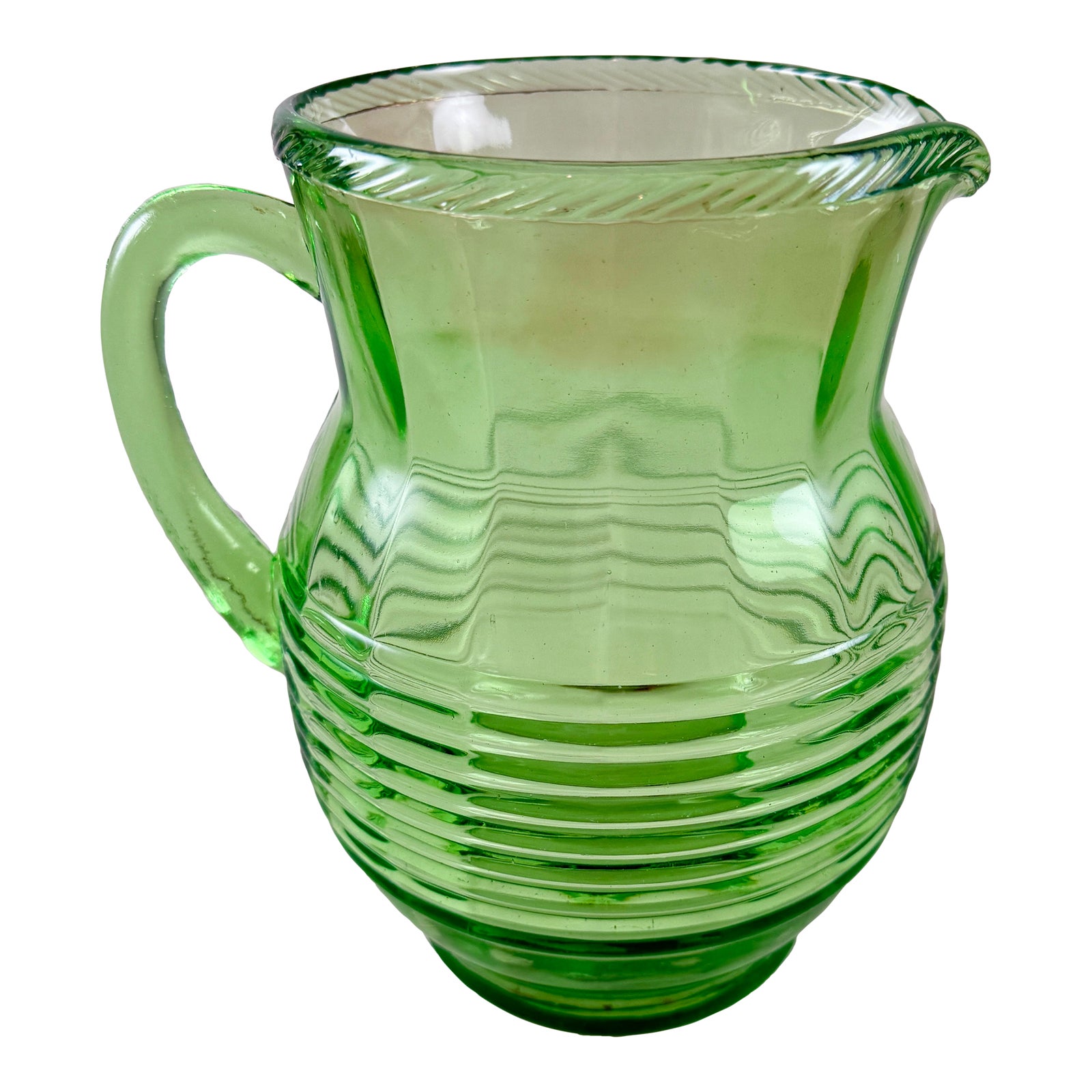 Anchor Hocking Green Uranium Glass Large 2 Liter Pitcher | Chairish