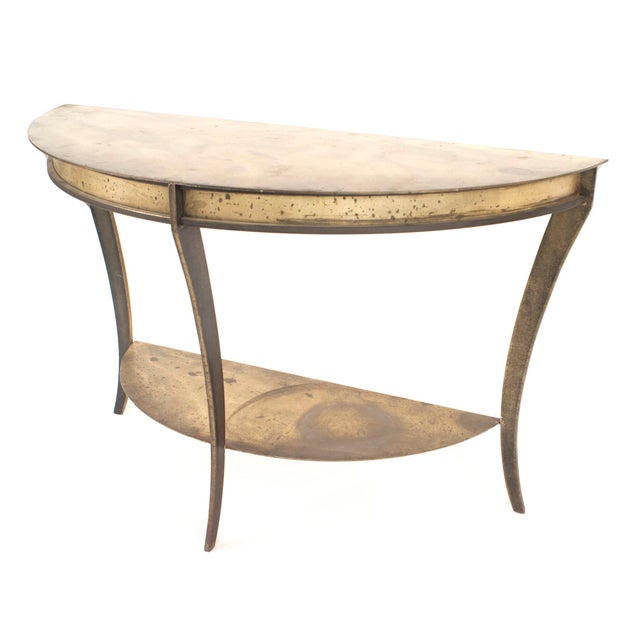 American Mid-Century Demilune Console Tables - a Pair | Chairish