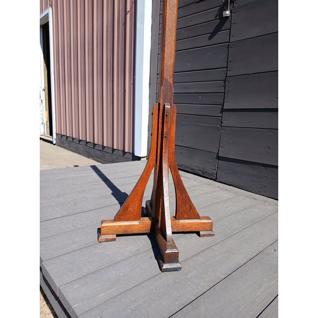 Antique Mission Arts and Crafts Hall Tree Hat Coat Rack Stand Quarter ...