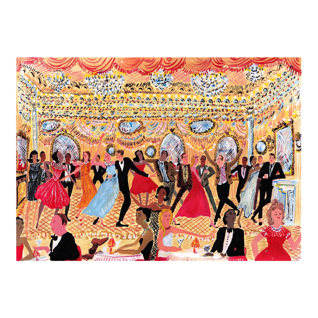 "Dance Party" Contemporary Original Whimsical Print by Pauline de ...