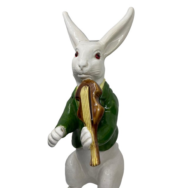Antique French Faience Majolica Bavent Bunny Rabbit Statues- a Set of 3 ...