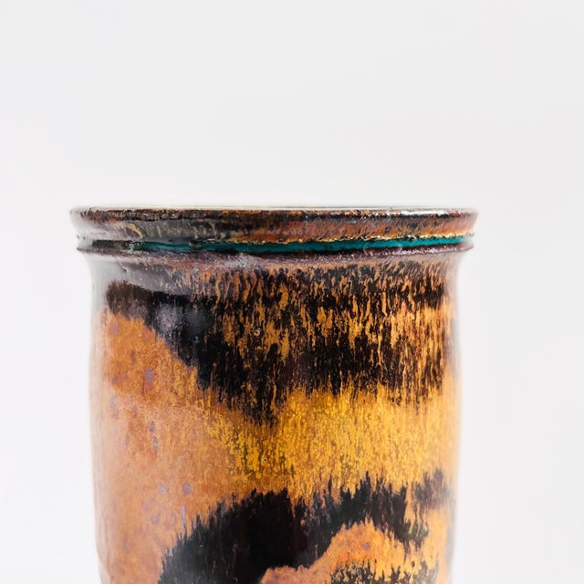 Earth Tone Studio Pottery Vase | Chairish