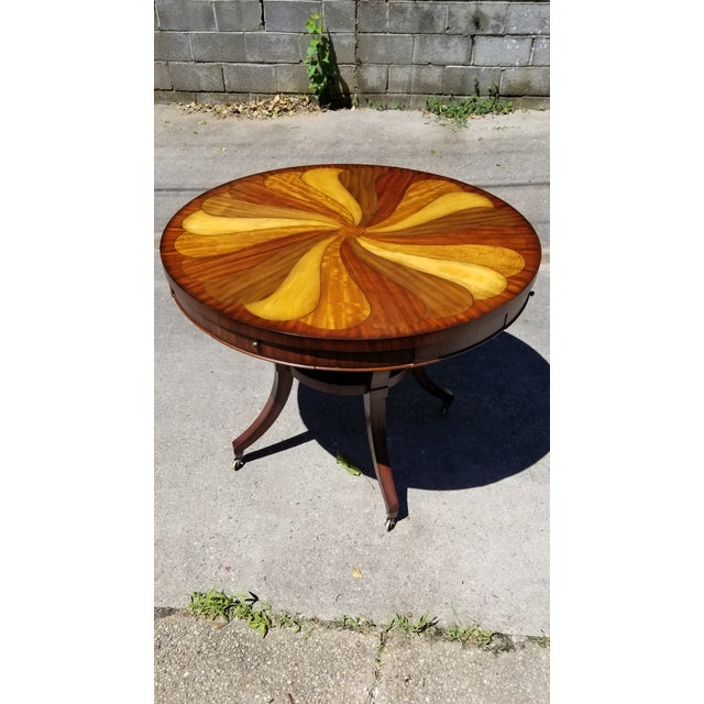 Thomasville Ernest Hemingway Collection Inlaid Pinwheel Side Table ...