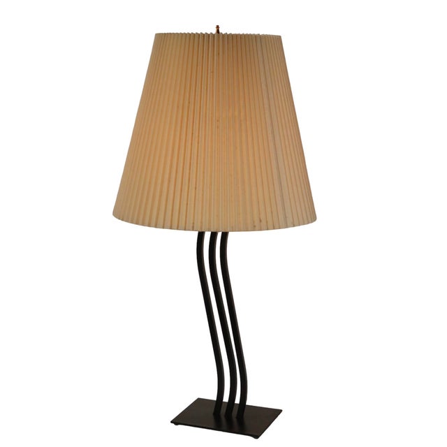 Vintage Post Modern Alsy Wave Iron Table Lamp C. 1980's | Chairish