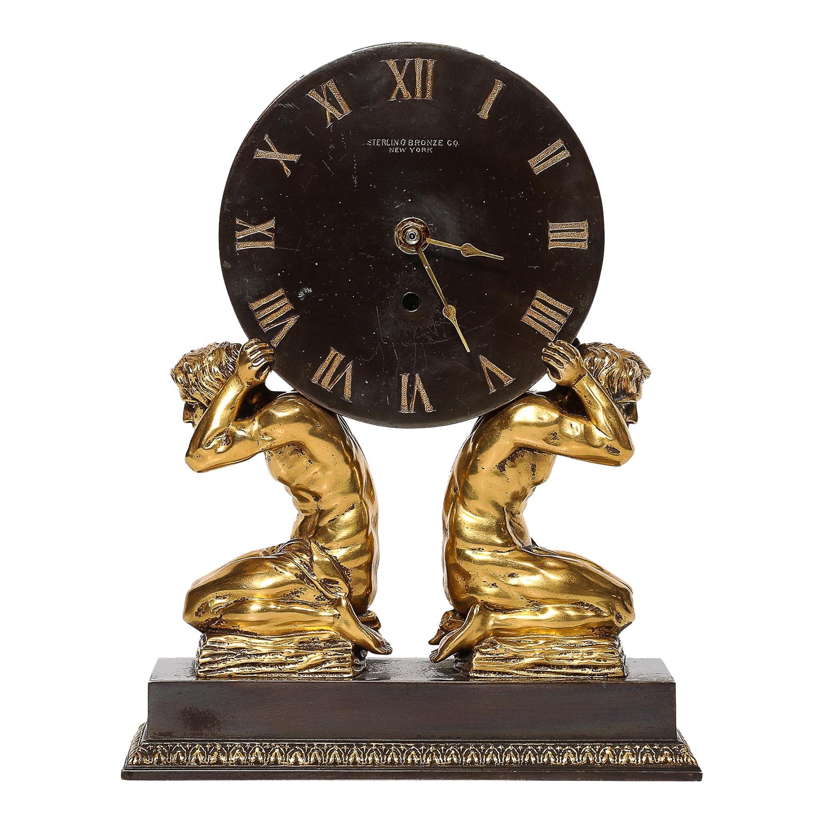 Neoclassical Gilt Bronze Mantlepiece Clock by Sterling Bronze Co ...