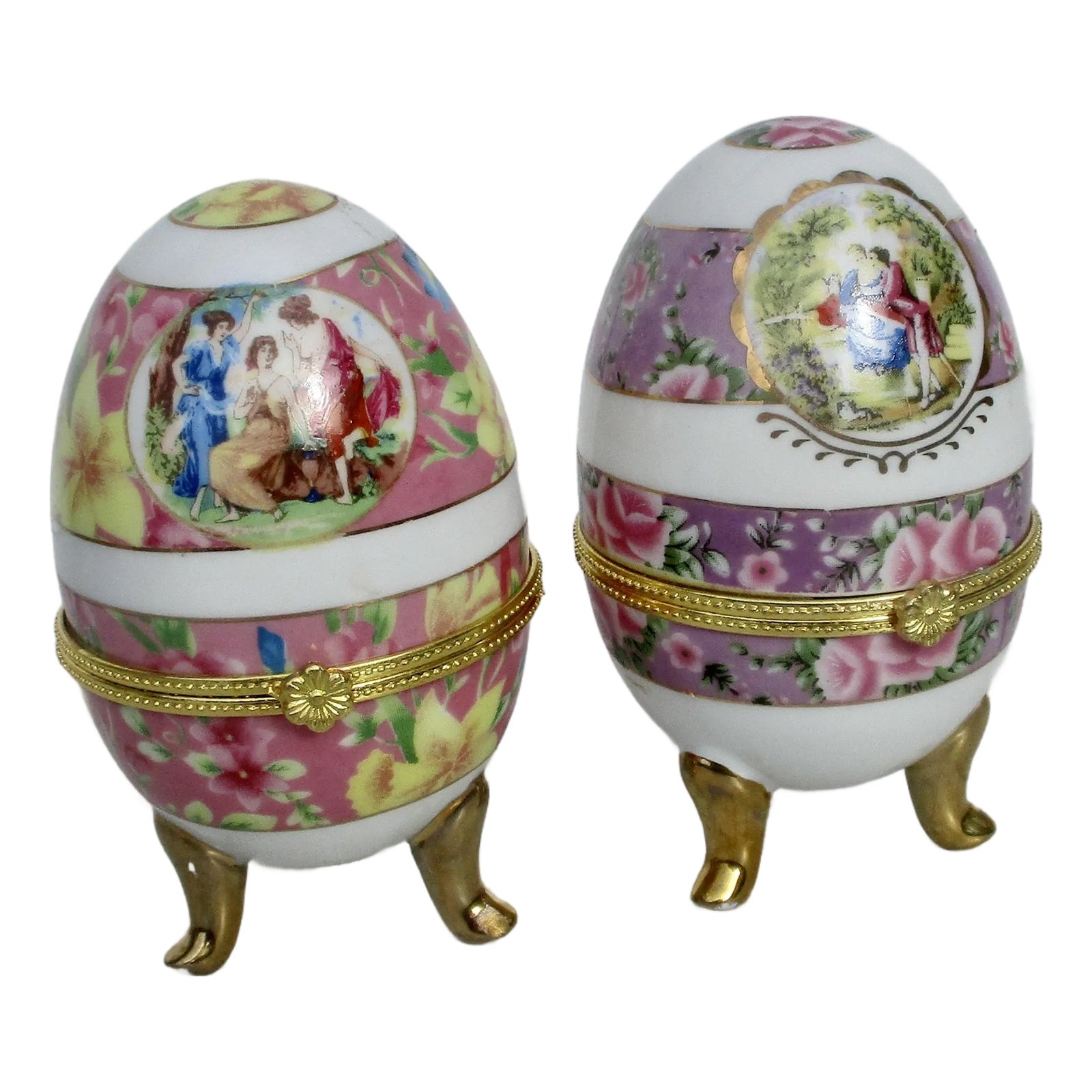 Vintage Limoge Porcelain Boxes - A Pair of 2 | Chairish