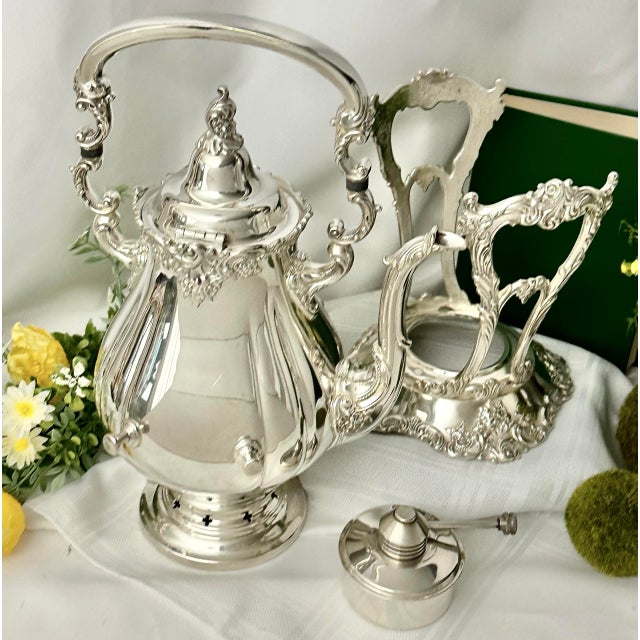 Mid 20th Century Wallace Baroque Silver Plated Tilting Tea Pot Stand ...