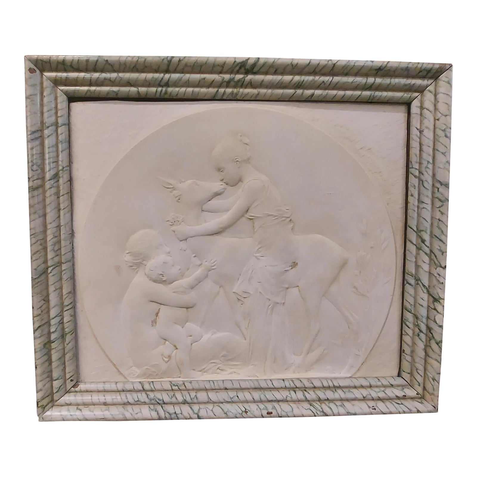 1886 Victor Peter Signed Neoclassical Pottery Hand Painted Plaque ...