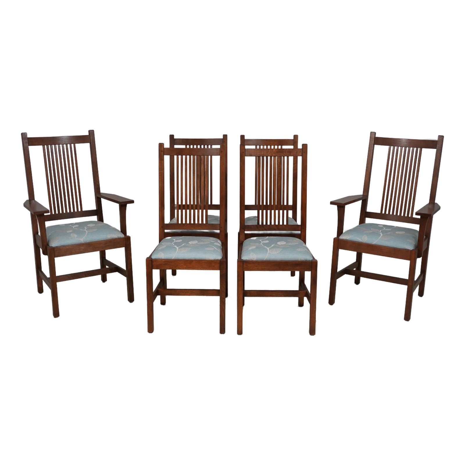 Set of 6 Stickley Mission Oak Prairie Dining Room Chairs | Chairish