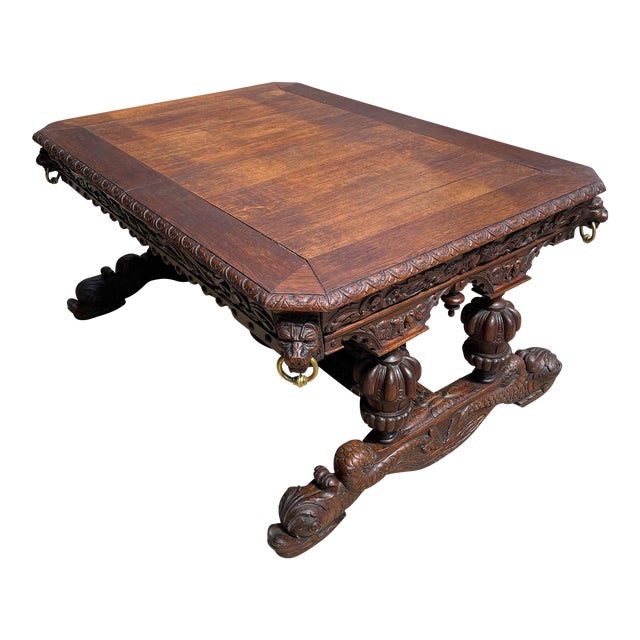 Antique Carved Dolphin Table | Chairish