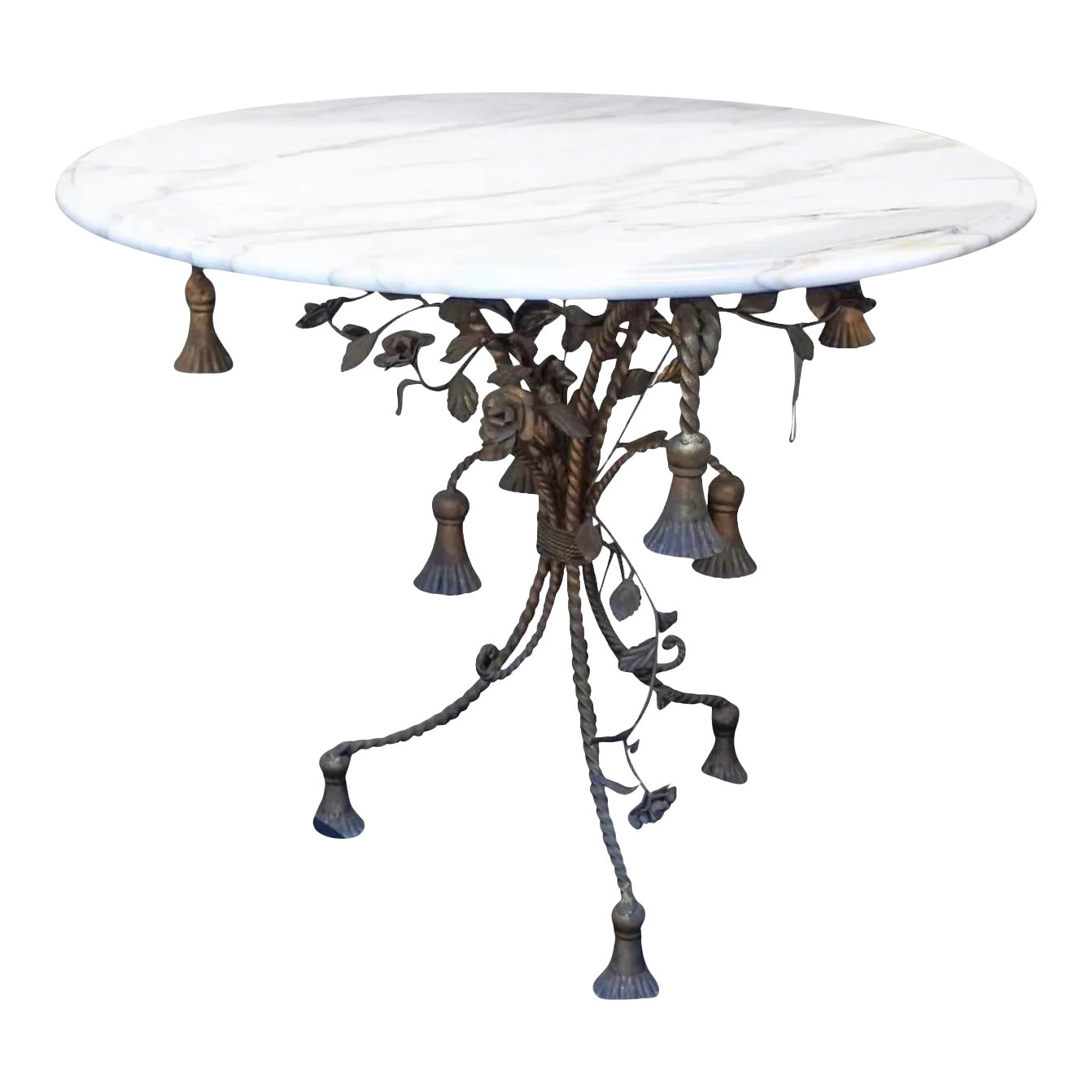 Italian Table Top & Cast Iron Base | Chairish