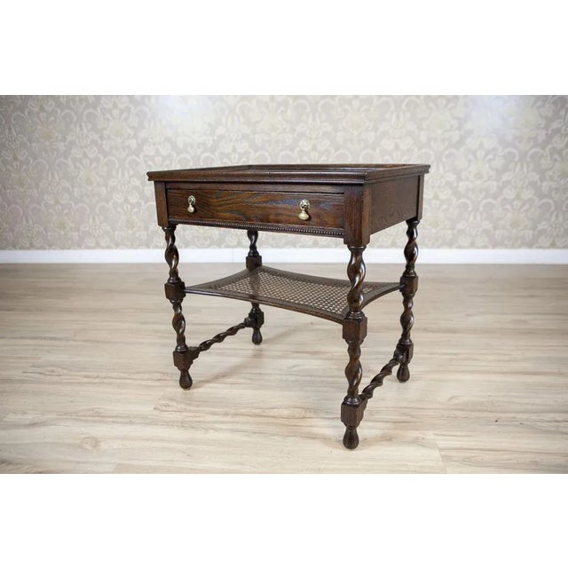 Oak Side Table From the 1930s in Dark Brown | Chairish