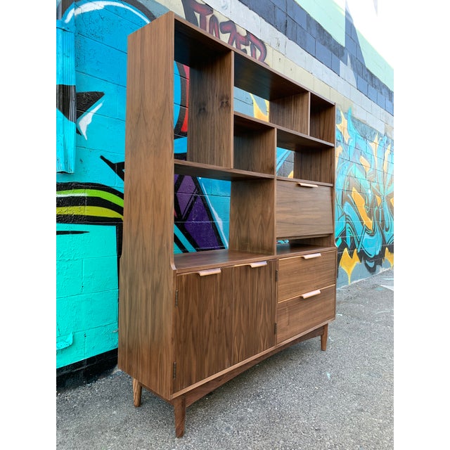 Mid Century Style Wall Unit Room Divider | Chairish