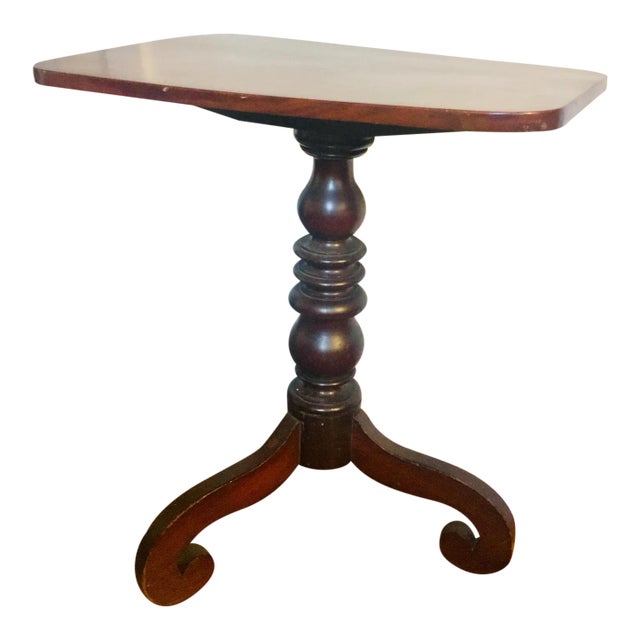 19th Century Early American Mahogany Side Table | Chairish