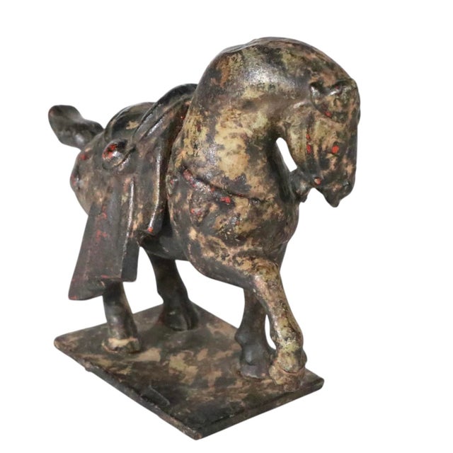 Early 20th Century Cast Iron Tang Dynasty War Horse by Wony Japan ...
