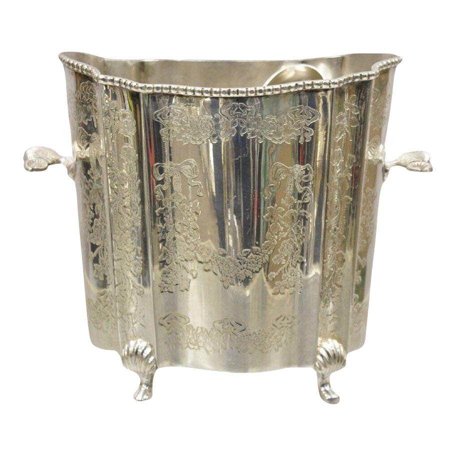 Vintage Victorian Style Silverplate Small Scalloped Ice Bucket With ...