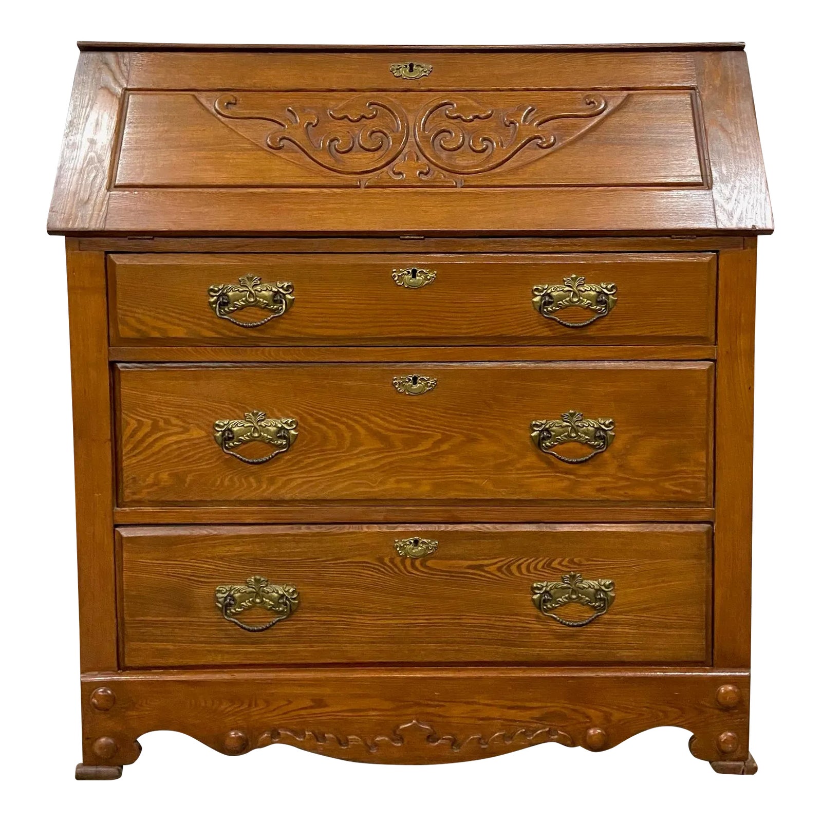 Vintage Drop Front Secretary Writing Desk Bureau by R. Miner Furniture ...