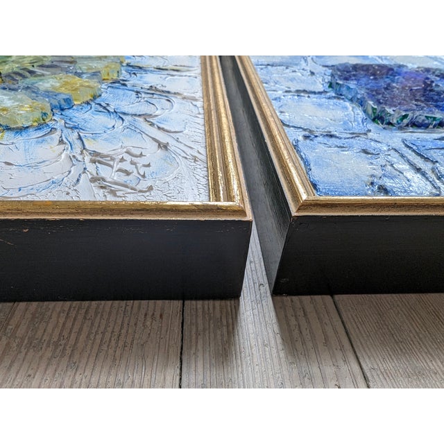 Framed Mixed Media & Glass Paintings - Set of 4 | Chairish