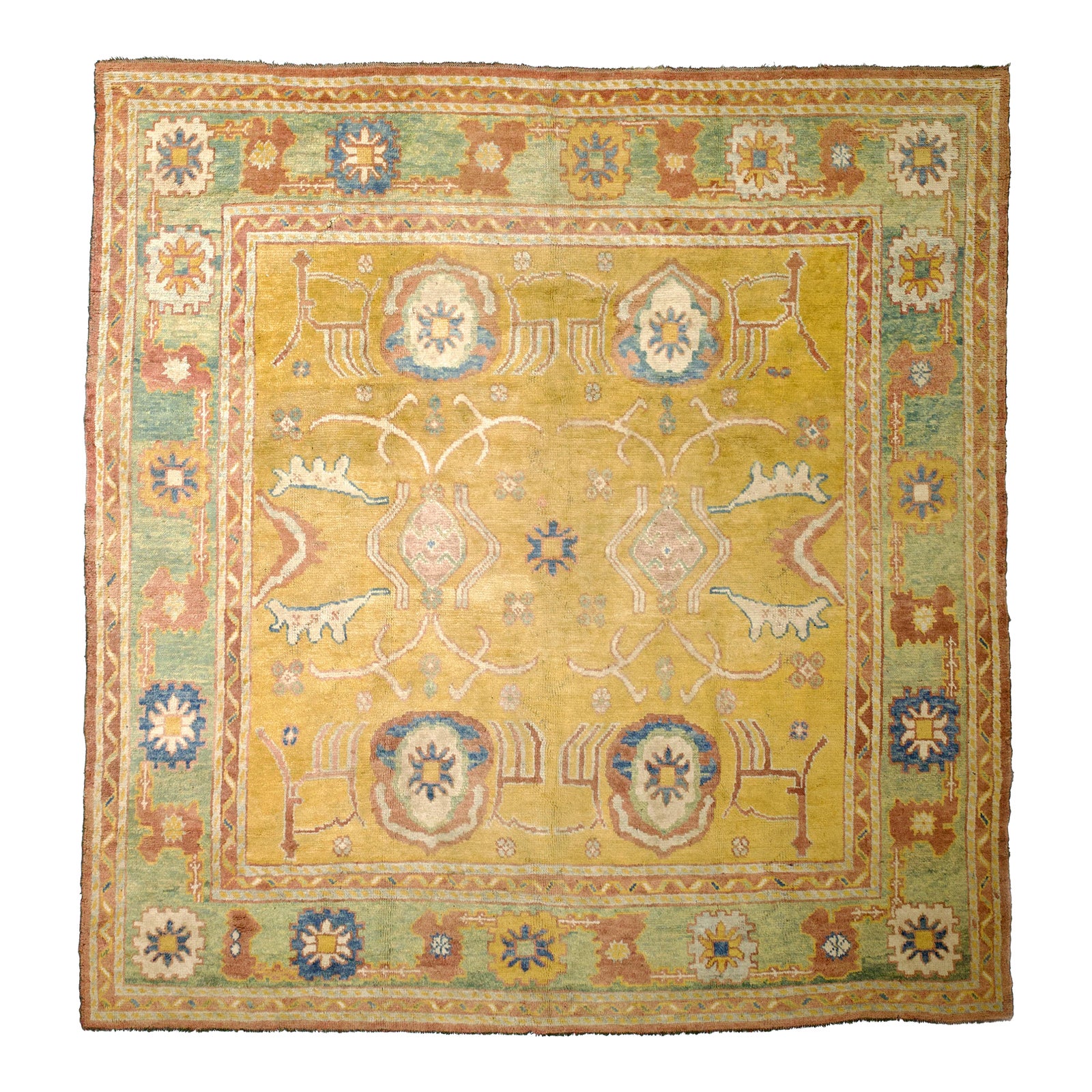 Antique Irish Donegal Rug 9'5" X 9’5” | Chairish