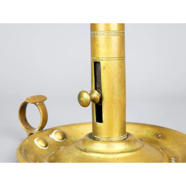 1800's French Brass Push Up Candlestick With Handle | Chairish