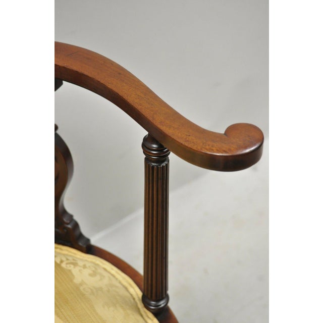 Antique Victorian French Style Mahogany Vanity Accent Side Chair With ...