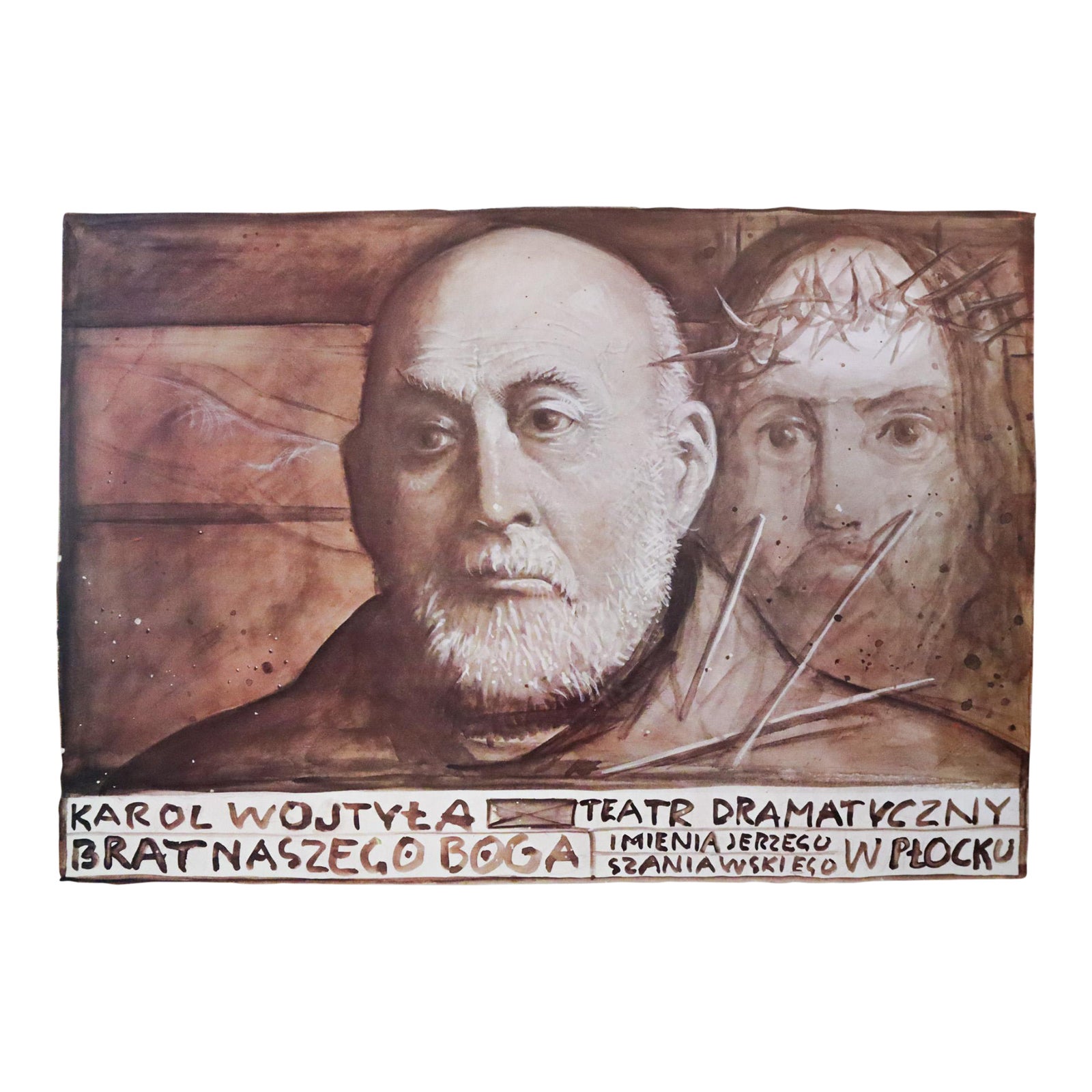 1983 Original Polish Theatre Poster, Brat Naszego Boga (Our God's ...