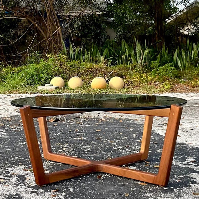 Boho Wood Frame Coffee Table After Adrian Pearsall Chairish