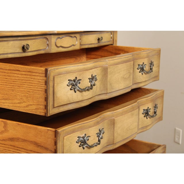 Fancher Vintage French Provincial Style Fruitwood Tall Chest | Chairish