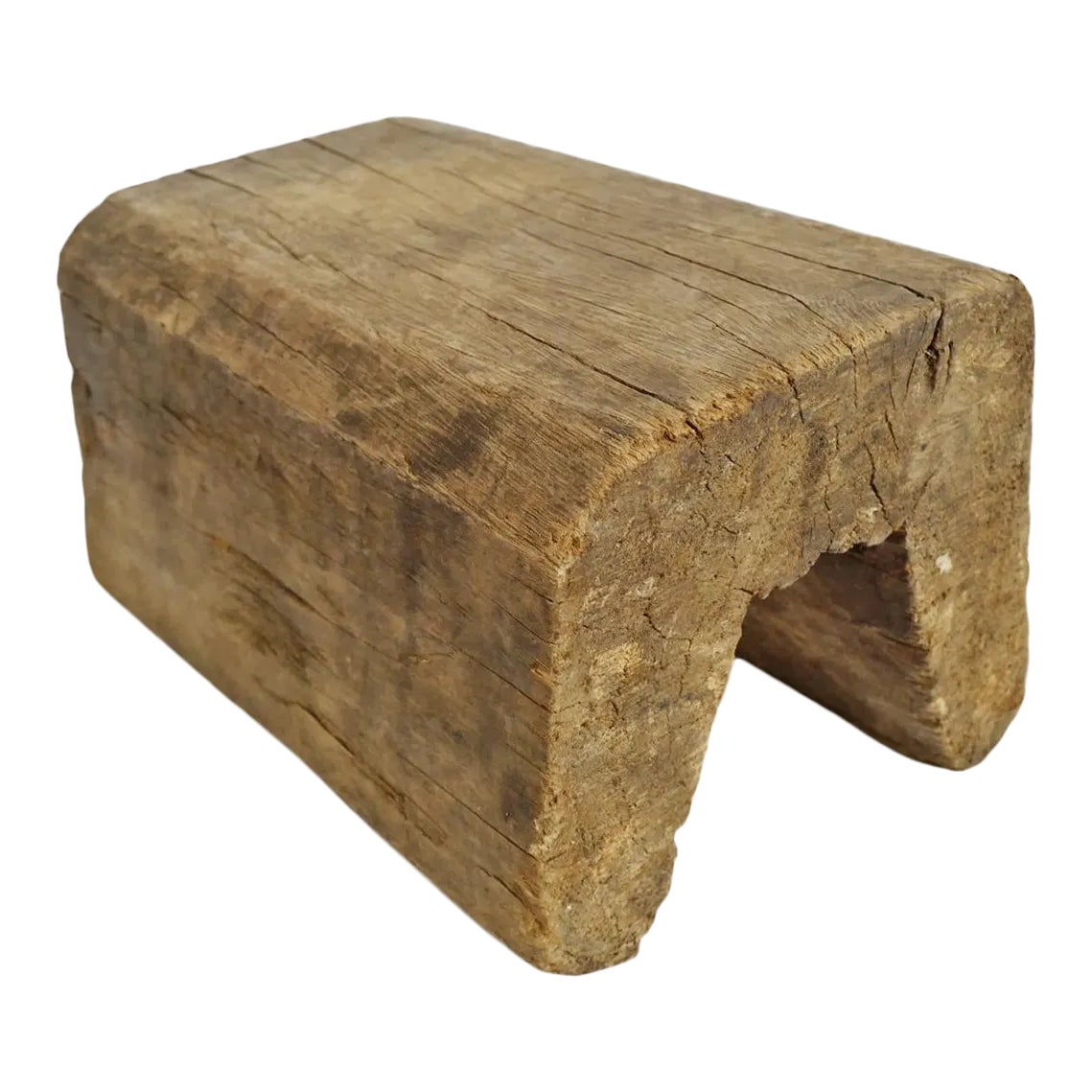 Vintage Rustic Chinese Wood Step Stool | Chairish