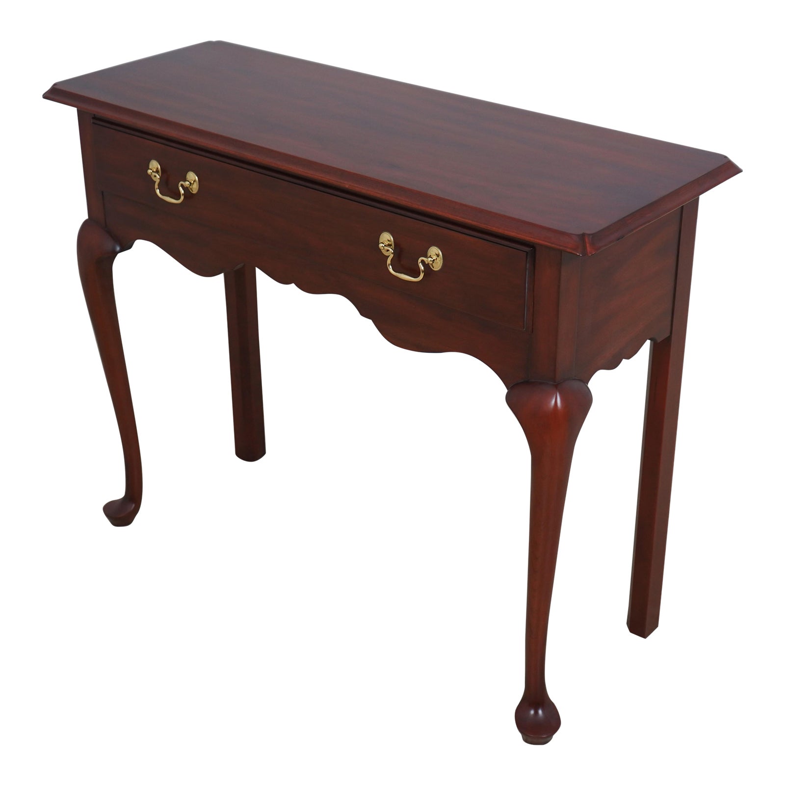 Henkel Harris Cherry Queen Anne Console Hall Table | Chairish