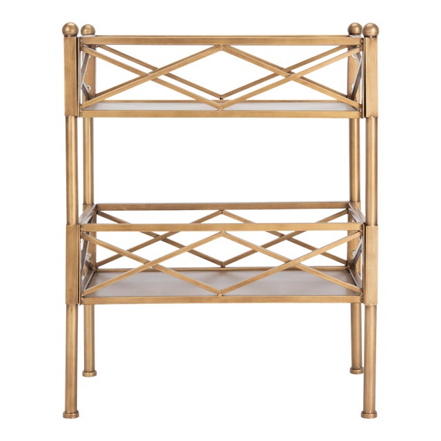 Metal Storage Shelves in Gold | Chairish