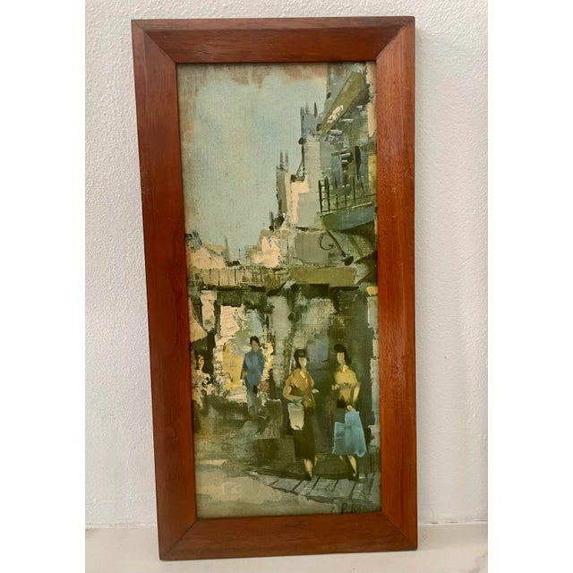 Mid 20th Century Pair of Abstract Paul Romier Paris Scene Paintings in ...
