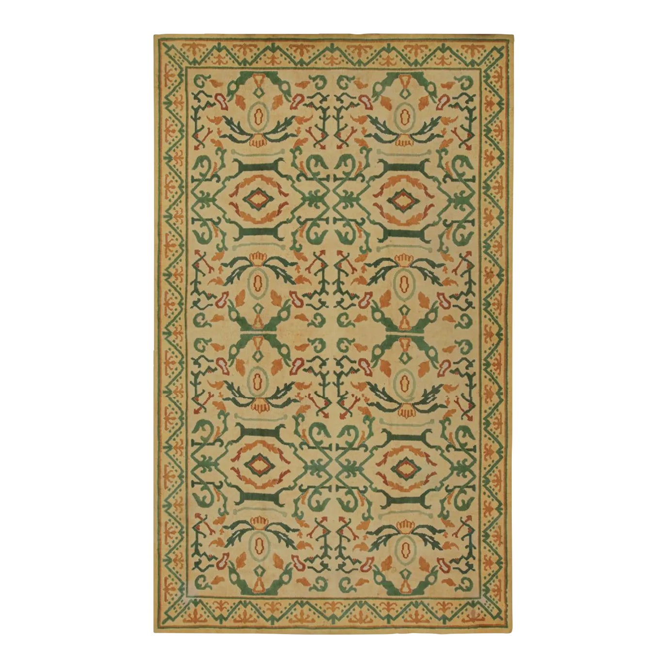 Vintage Spanish Rug in Gold, With Geometric Patterns, From Rug & Kilim ...