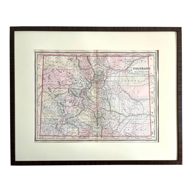 Original Antique Map of Colorado Circa 1889 Bradley's Atlas Hand ...