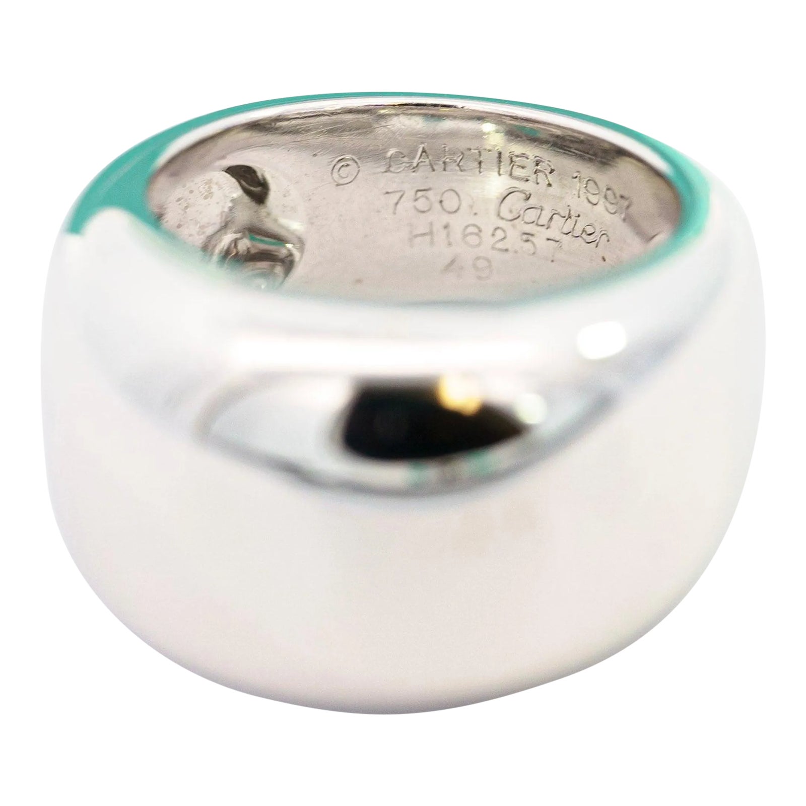 Vintage Cartier Nouvelle Vogue 750 White Gold Dome Ring Circa 1997 ...