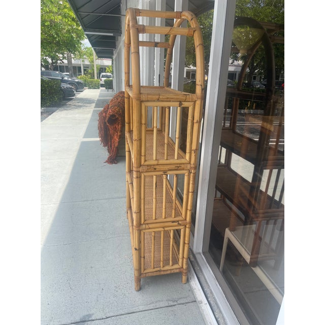 Vintage Four Shelves Rattan Bookshelf. | Chairish