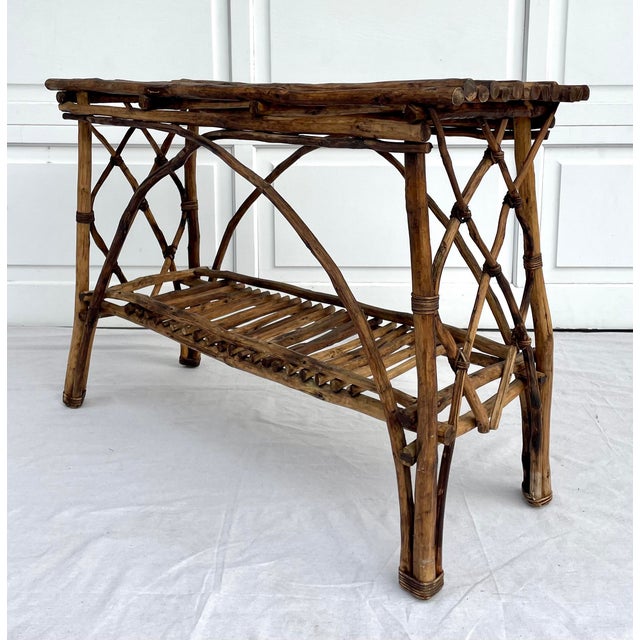 Vintage Adirondack Twig Console Table | Chairish