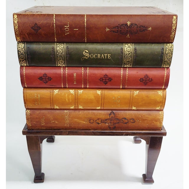 Vintage Italian Mid-Century Modern Leather Book Table Chest Box on ...