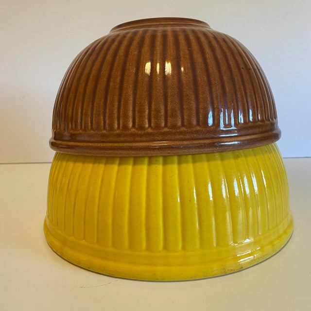 1930s Red Wing Gypsy Ceramic Mixing Bowls - a Pair | Chairish