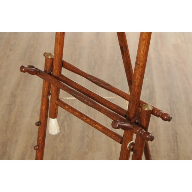 Antique Victorian Stick & Ball Oak Easel | Chairish