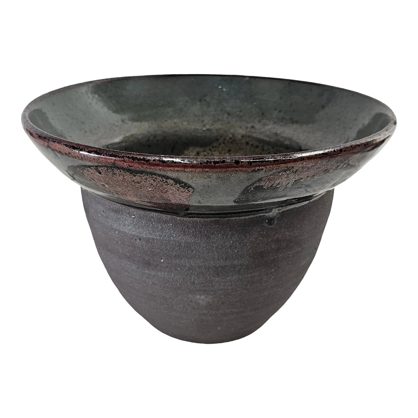 Joseph Hysong Studio Art Pottery Bowl Purple 10.25” | Chairish