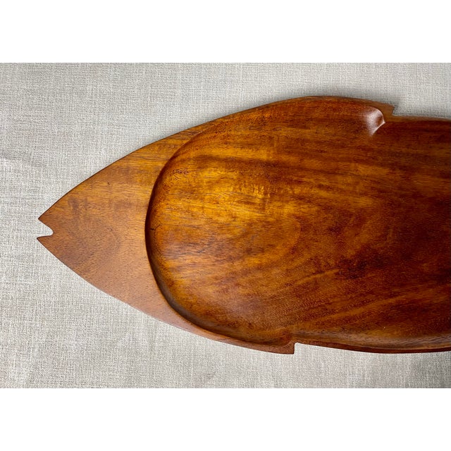 Vintage Fish-Shape Mahogany Serving Tray by Fritz Mevs Factory Haiti ...